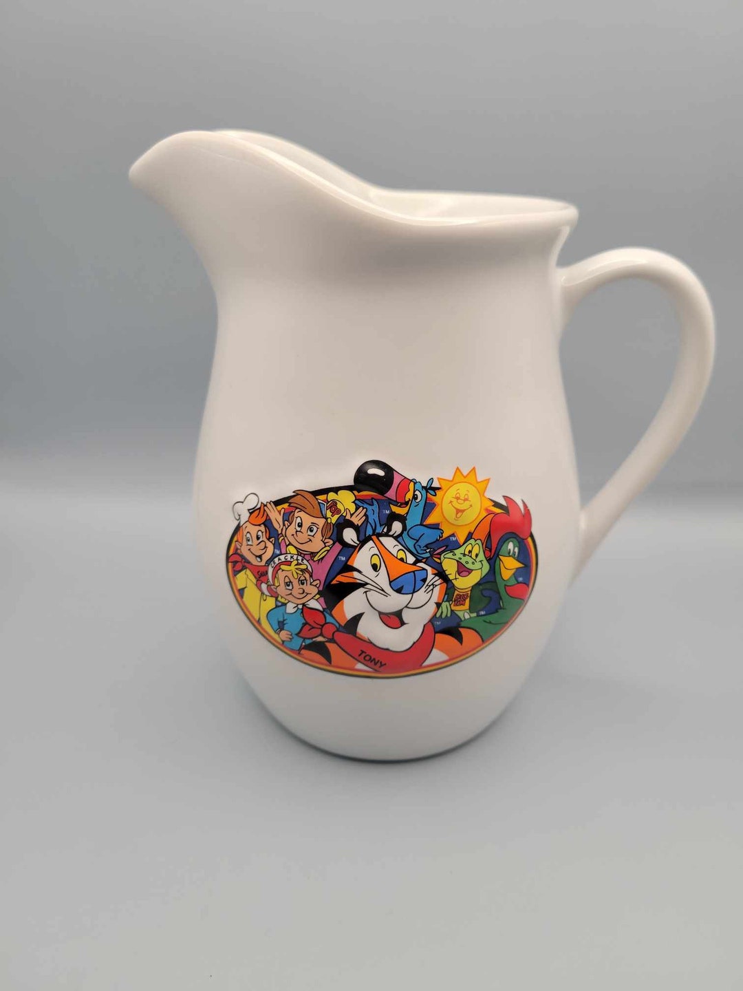Vintage Kelloggs Milk Jug Pitcher 1999 With Characters tony the Tiger ...