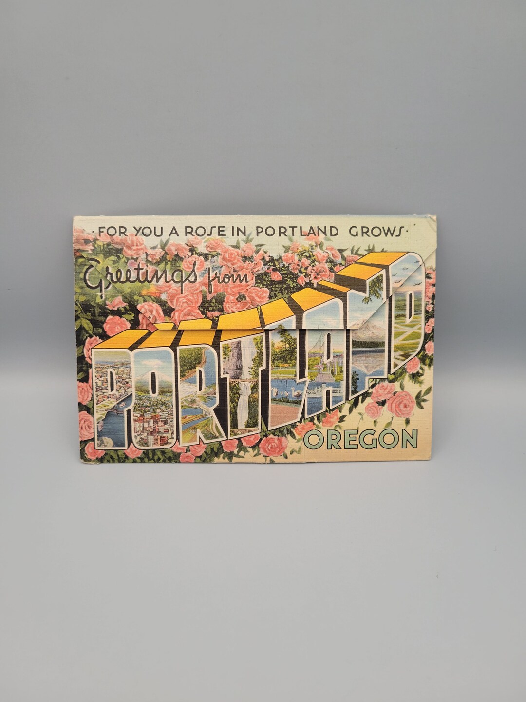 Vintage Portland Oregon Accordion Photo Album Postcard for You a Rose ...
