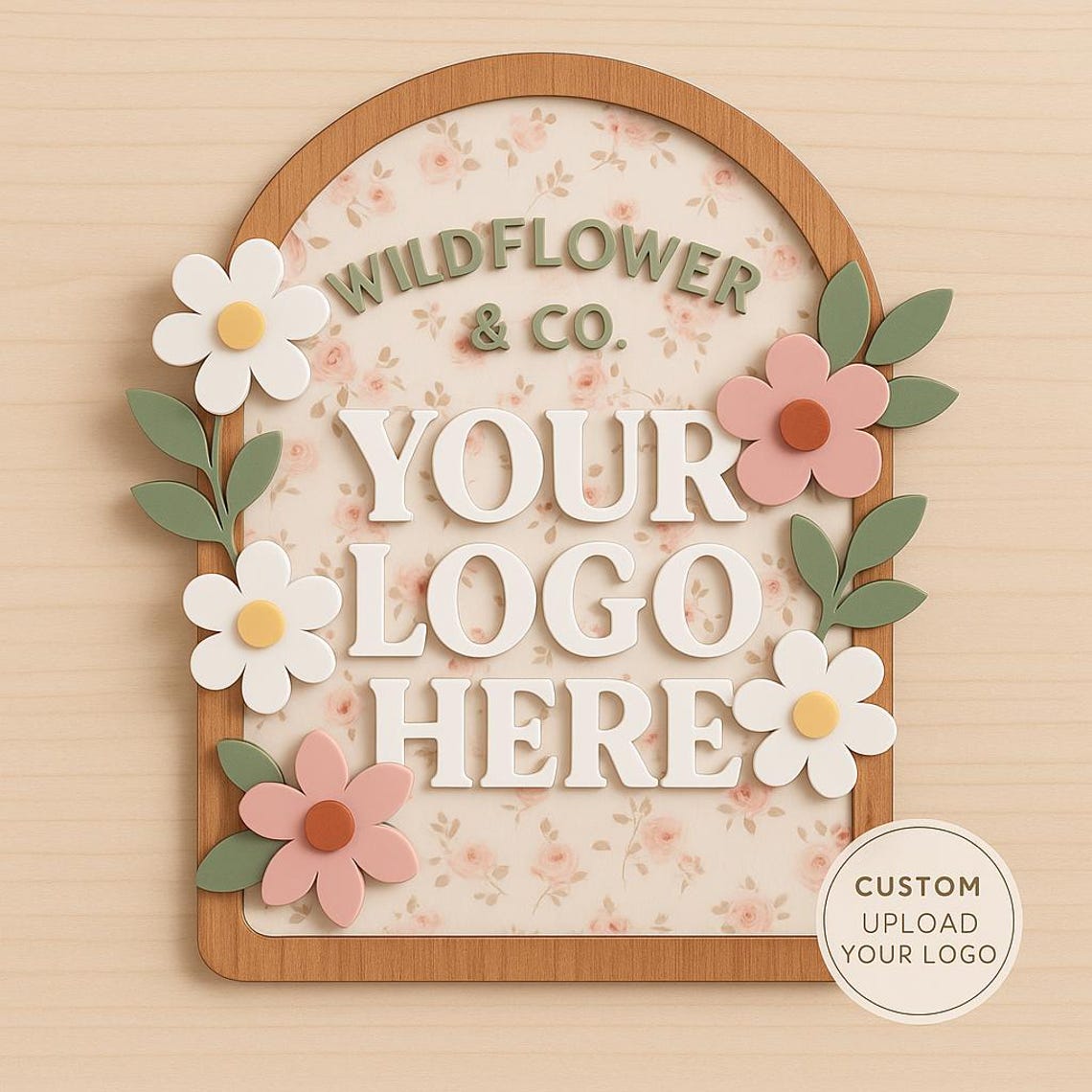Custom Logo Sign – Wildflower Cottagecore Business Sign - Etsy