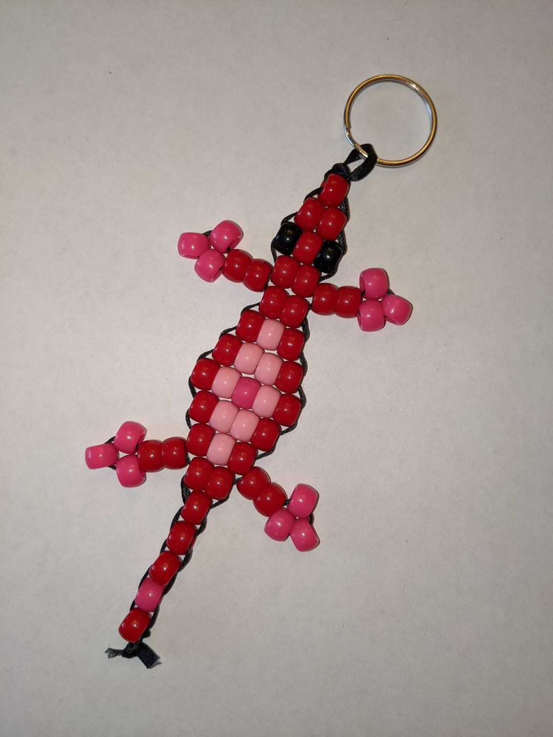 Red and Pink Beaded Lizard - Etsy