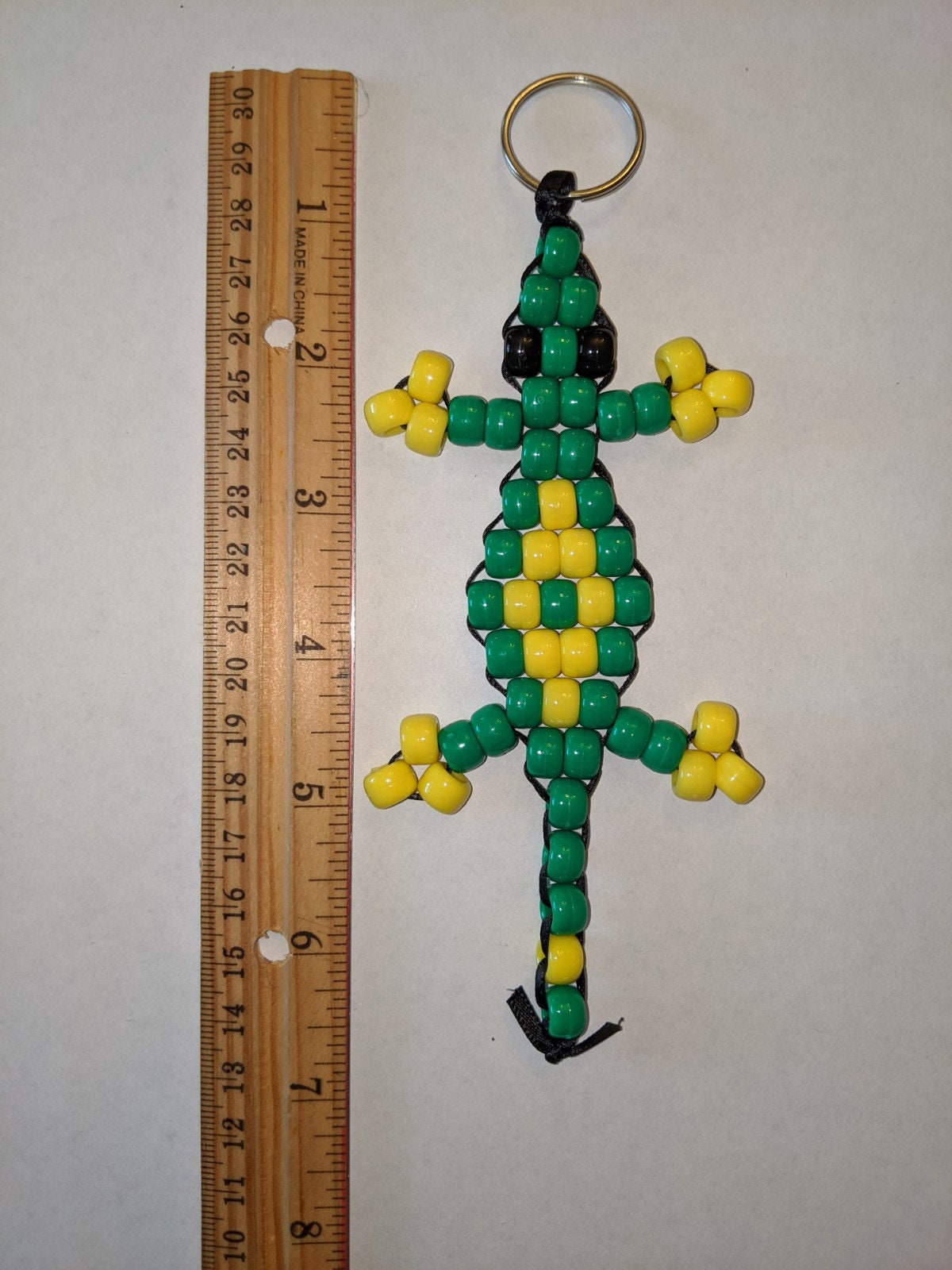 Green and Yellow Beaded Lizard - Etsy