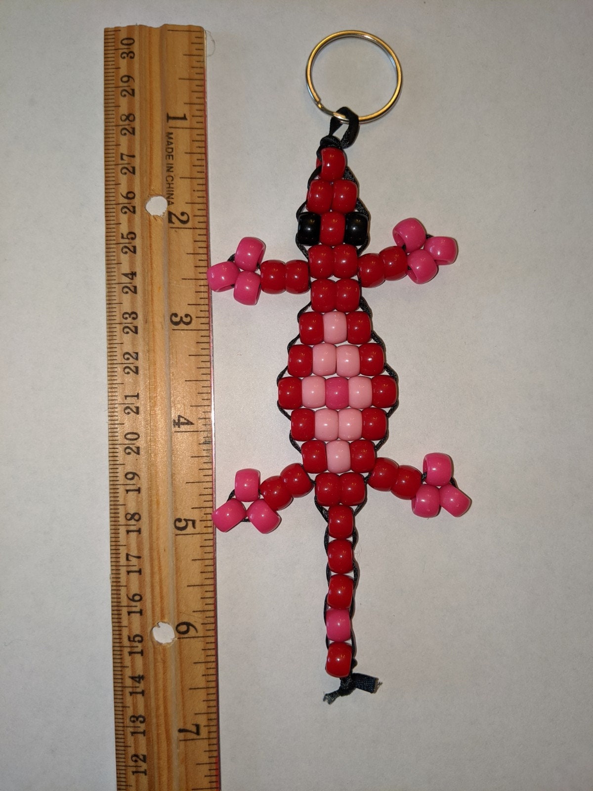 Red and Pink Beaded Lizard - Etsy