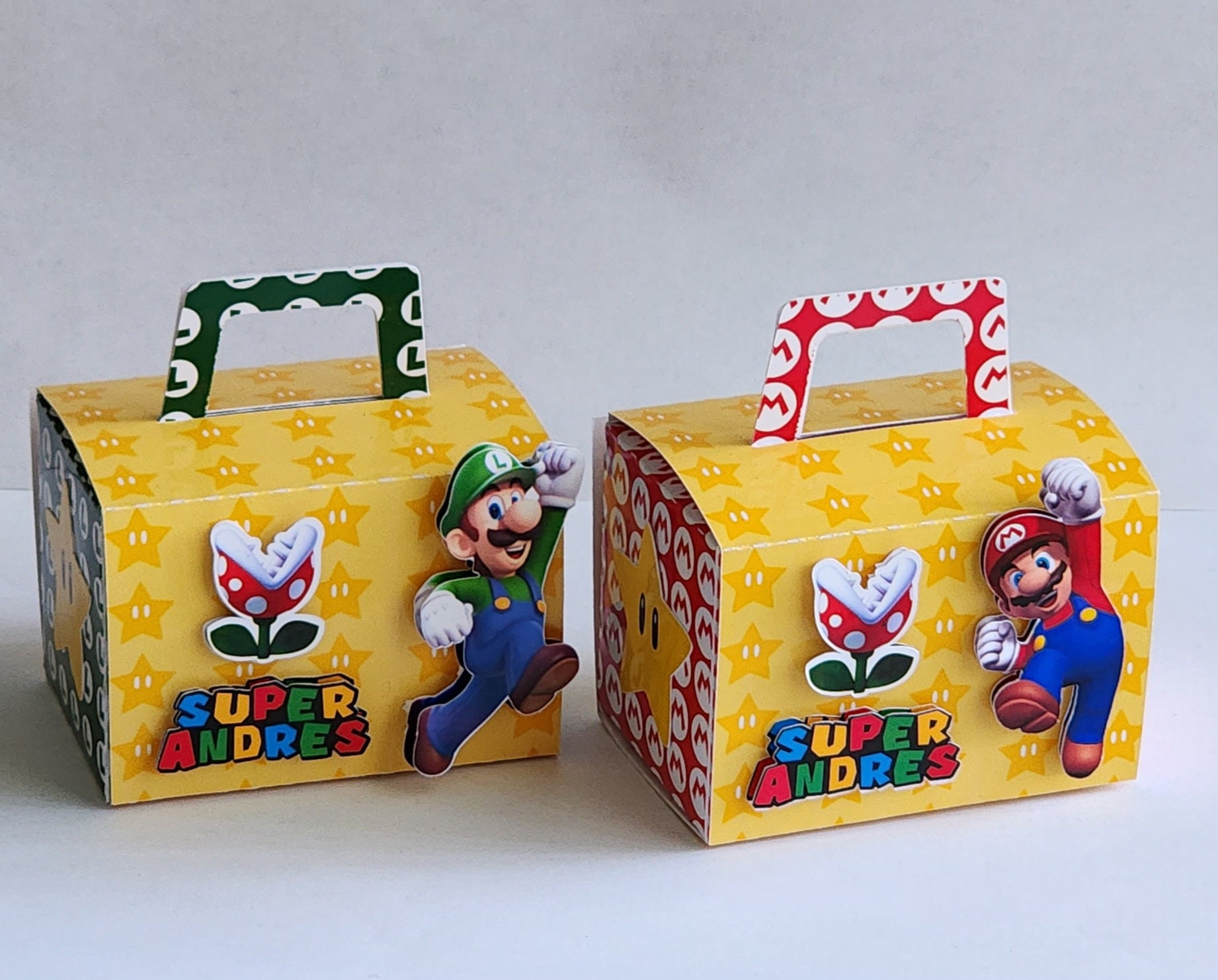 Cajas De Regalos. Mario Bros Y Luigi Favorecen Cumpleaños, Party Candy ...