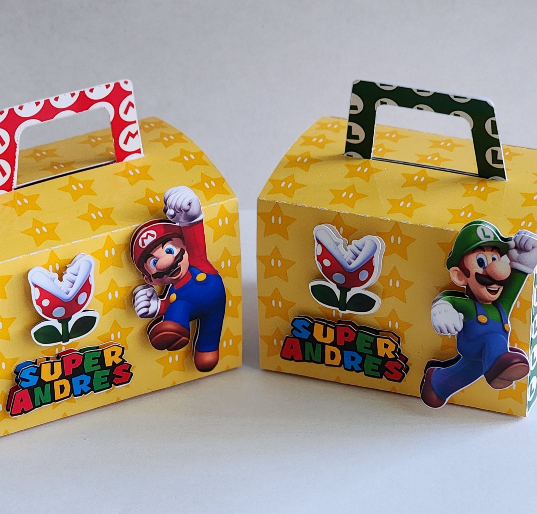 Cajas De Regalos. Mario Bros Y Luigi Favorecen Cumpleaños, Party Candy ...