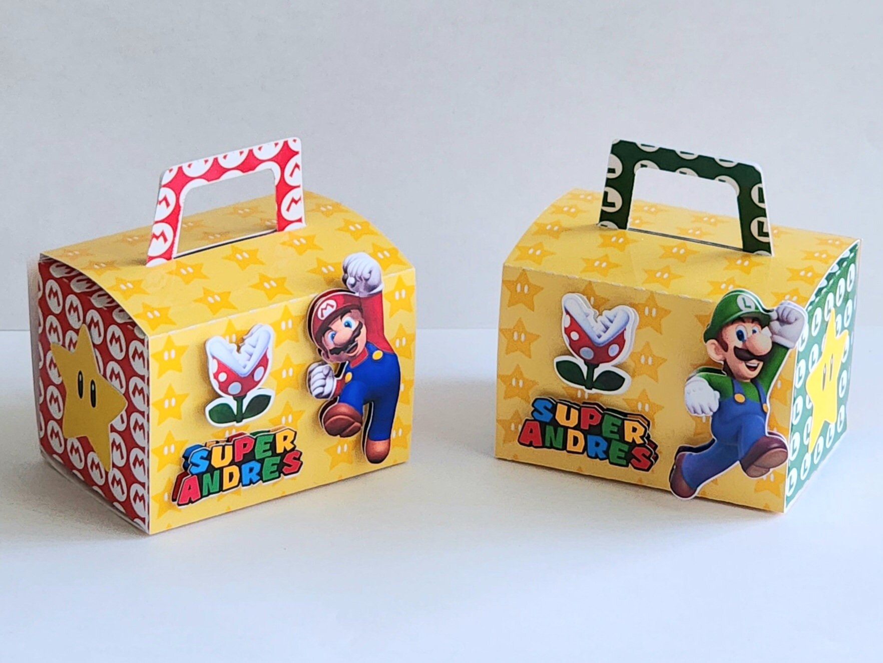 Cajas De Regalos. Mario Bros Y Luigi Favorecen Cumpleaños, Party Candy ...