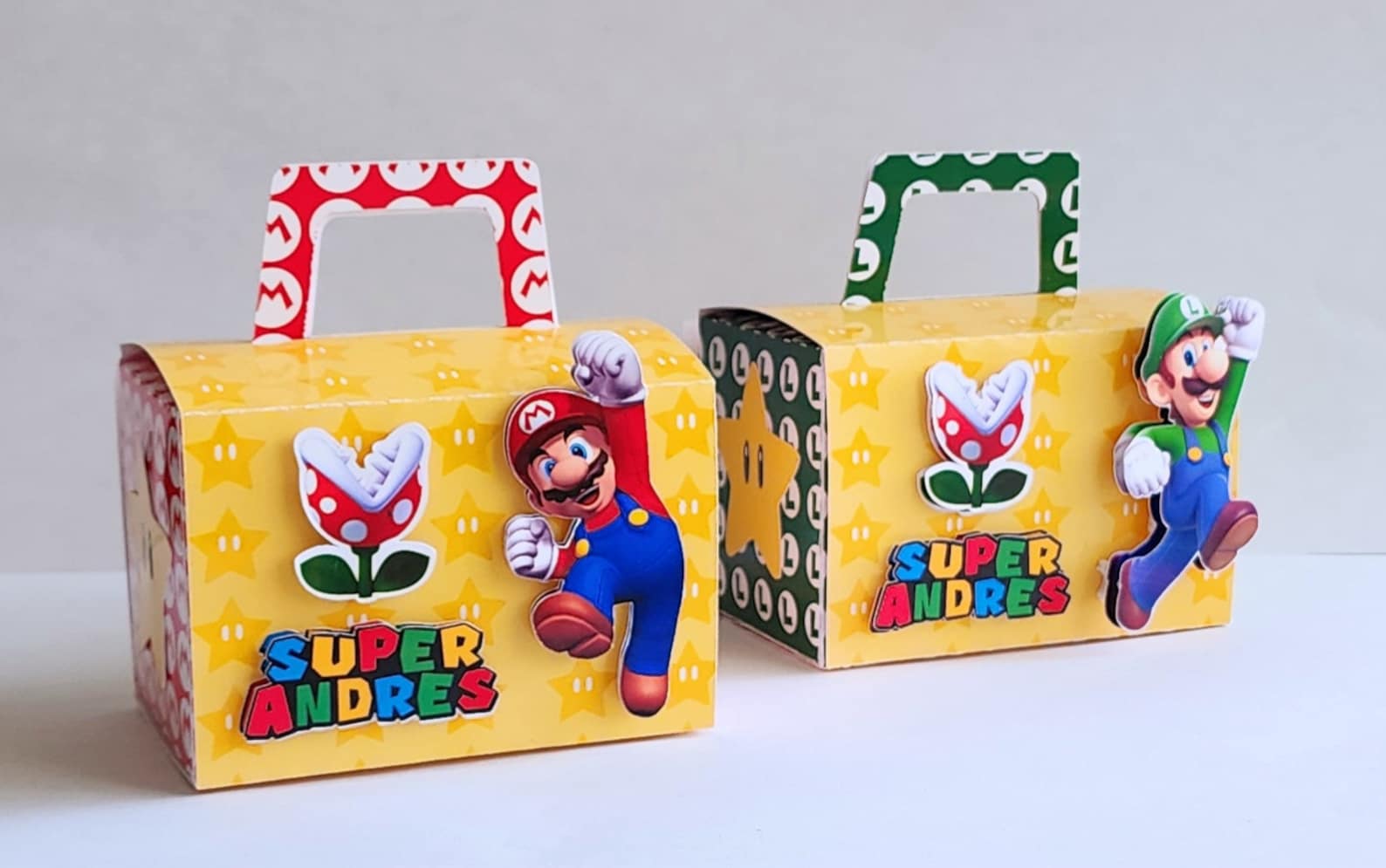 Cajas De Regalos. Mario Bros Y Luigi Favorecen Cumpleaños, Party Candy ...