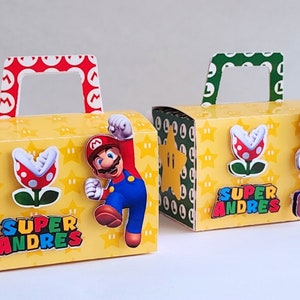 Cajas De Regalos. Mario Bros Y Luigi Favorecen Cumpleaños, Party Candy ...