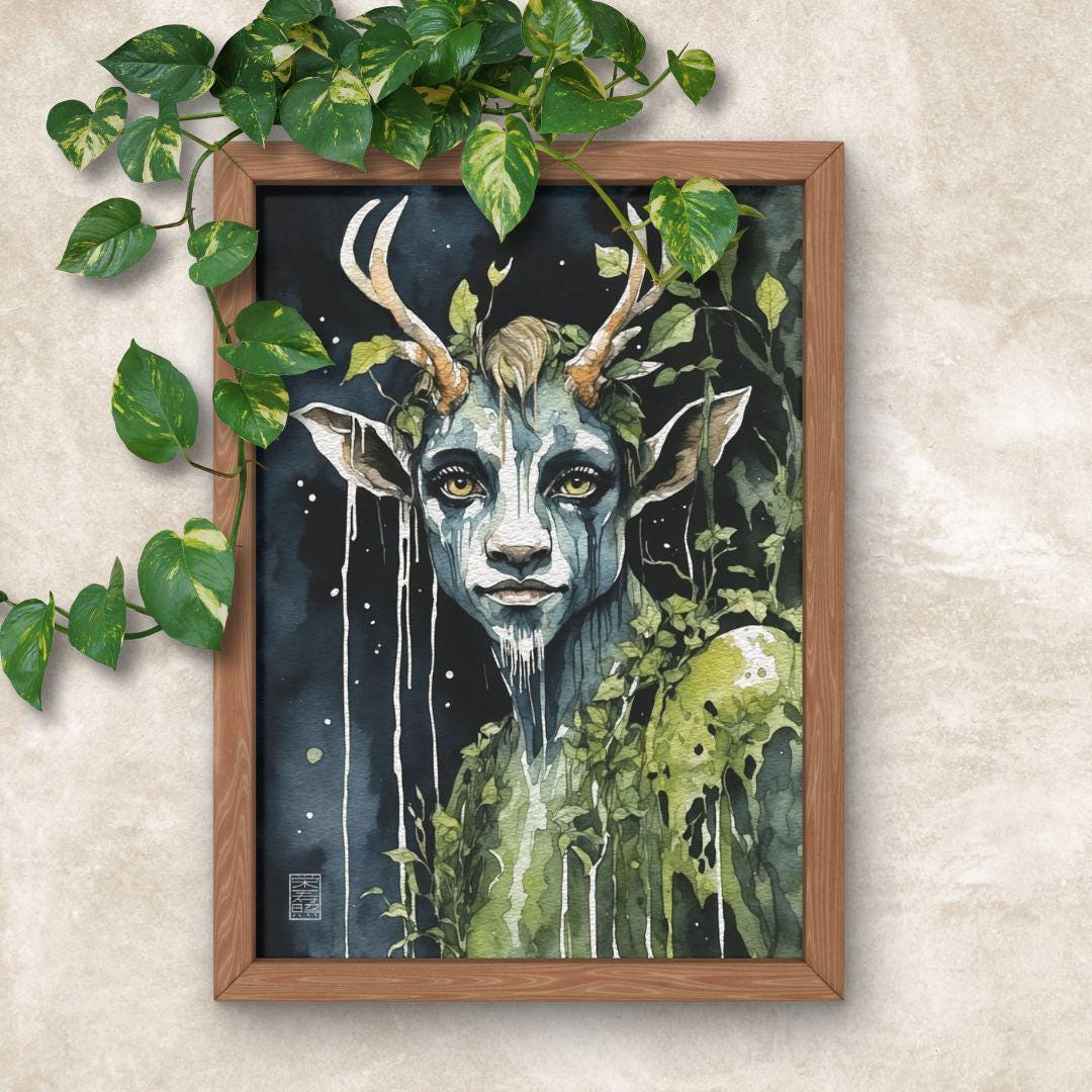 Faun Print - Fantasy Art in Watercolor (A4/A5) - Etsy