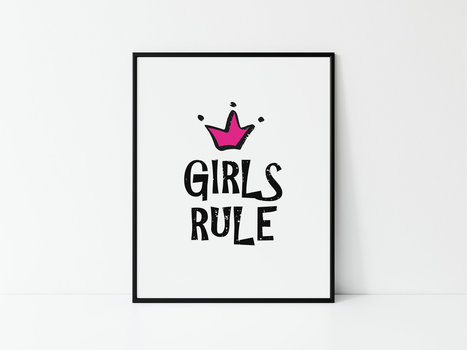 Girls Rule Wall Art Minimalist Art Printable Black White | Etsy