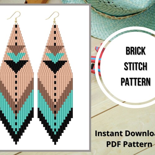 Snake Seed Bead Earrings Pattern Brick Stitch Fringe Earring - Etsy
