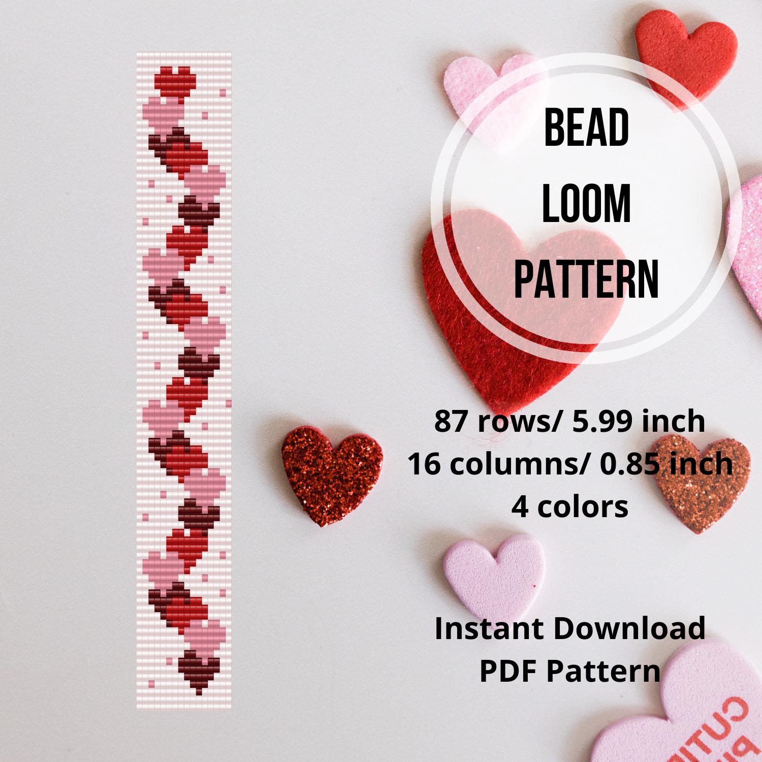 Valentine Bead Loom Bracelet Patterns Seed Bead Heart Miyuki Delica ...