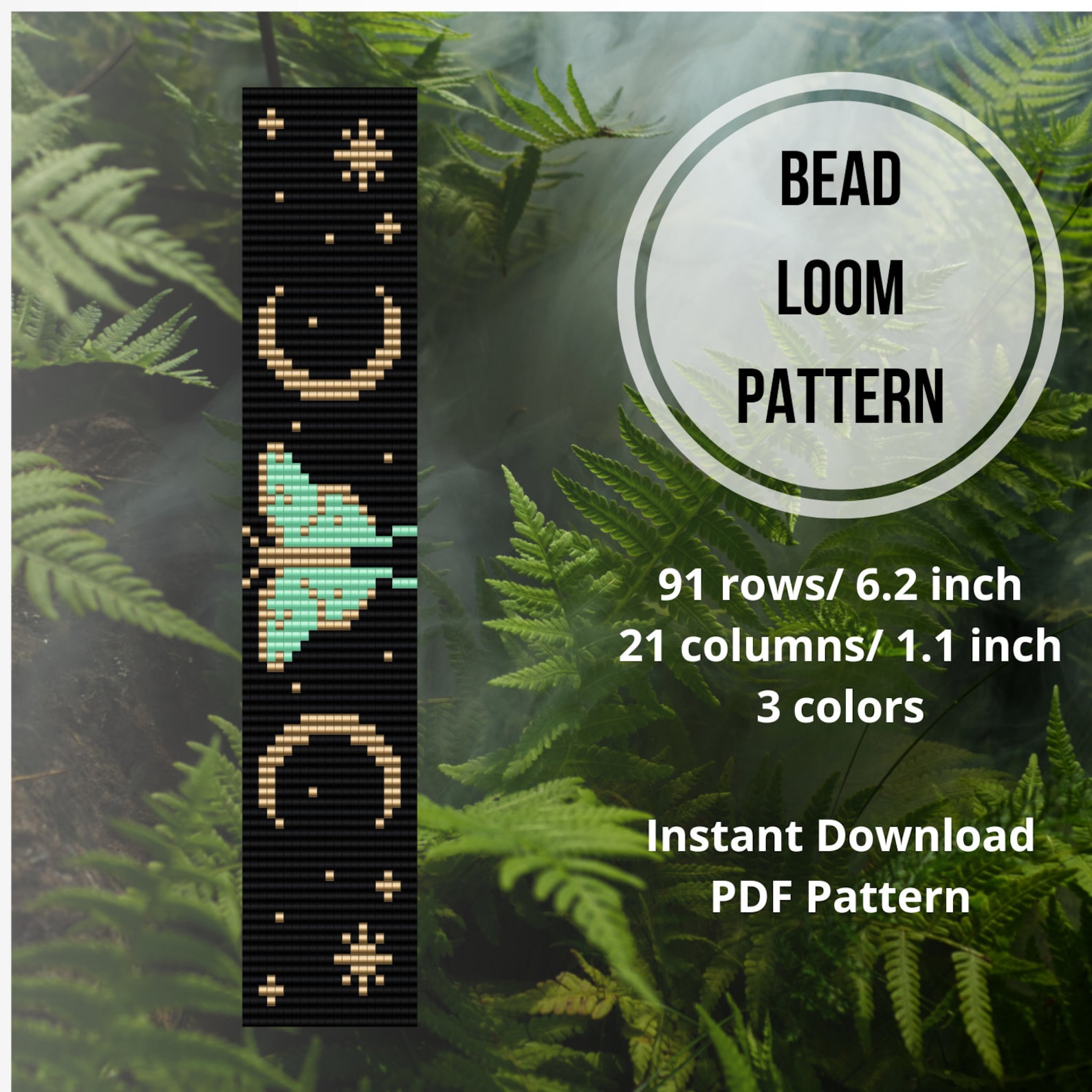 Luna Moth Bead Loom Bracelet Patterns Seed Bead Crescent Moon Native ...