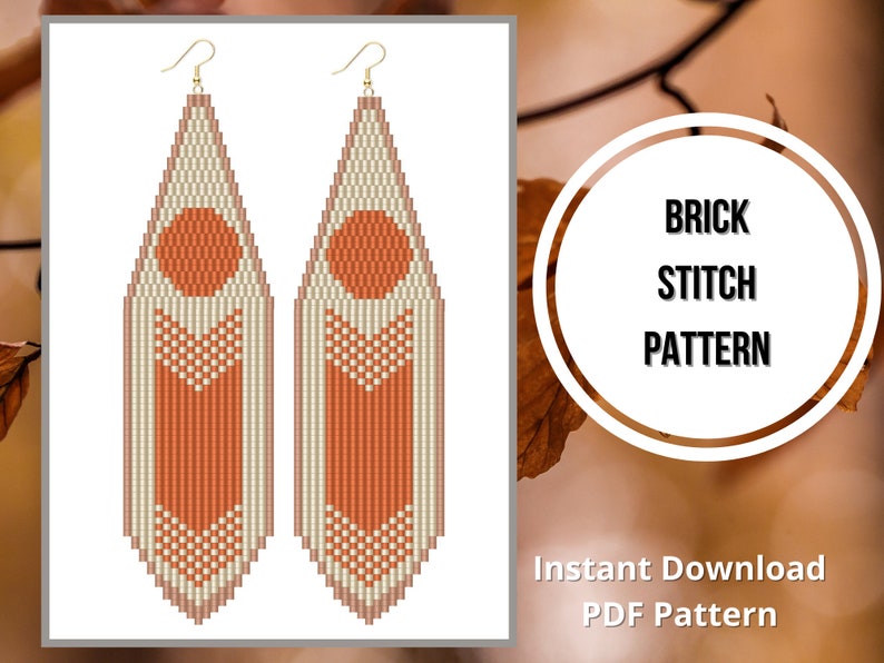 Brick Stitch Moon Phase Earrings Pattern Seed Bead Fringe - Etsy