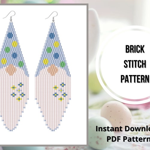 Brick Stitch Moon Phase Earrings Pattern Seed Bead Fringe - Etsy