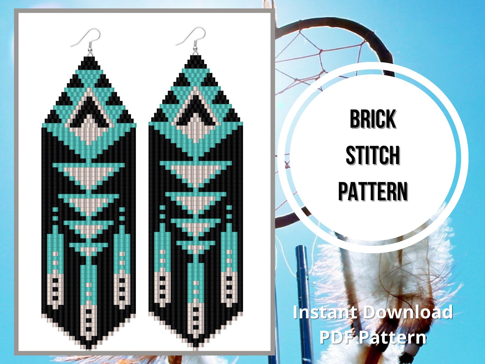 Seed Bead Earring Patterns Native Style Fringe Earrings Brick - Etsy