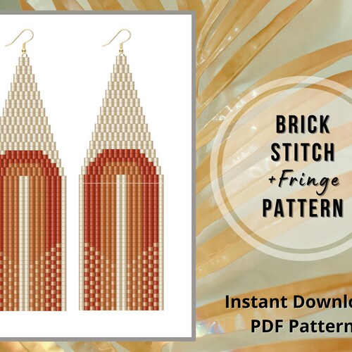 Snake Seed Bead Earrings Pattern Brick Stitch Fringe Earring - Etsy