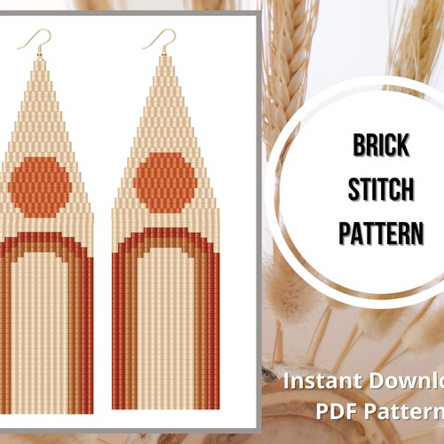 Snake Seed Bead Earrings Pattern Brick Stitch Fringe Earring - Etsy