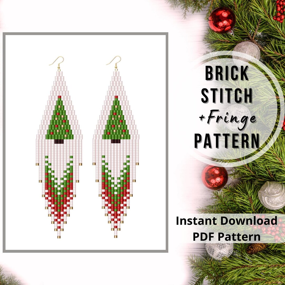 Christmas Tree Brick Stitch Patterns New Bead Miyuki Delica Earring ...