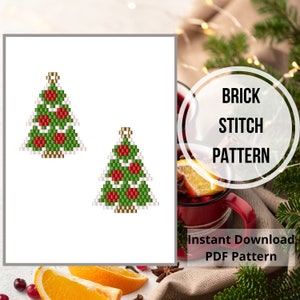 Christmas Tree Brick Stitch Patterns New Bead Weadwork Earring Patterns ...
