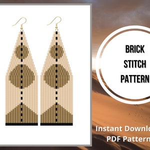 Brick Stitch Moon Phase Earrings Pattern Seed Bead Fringe - Etsy
