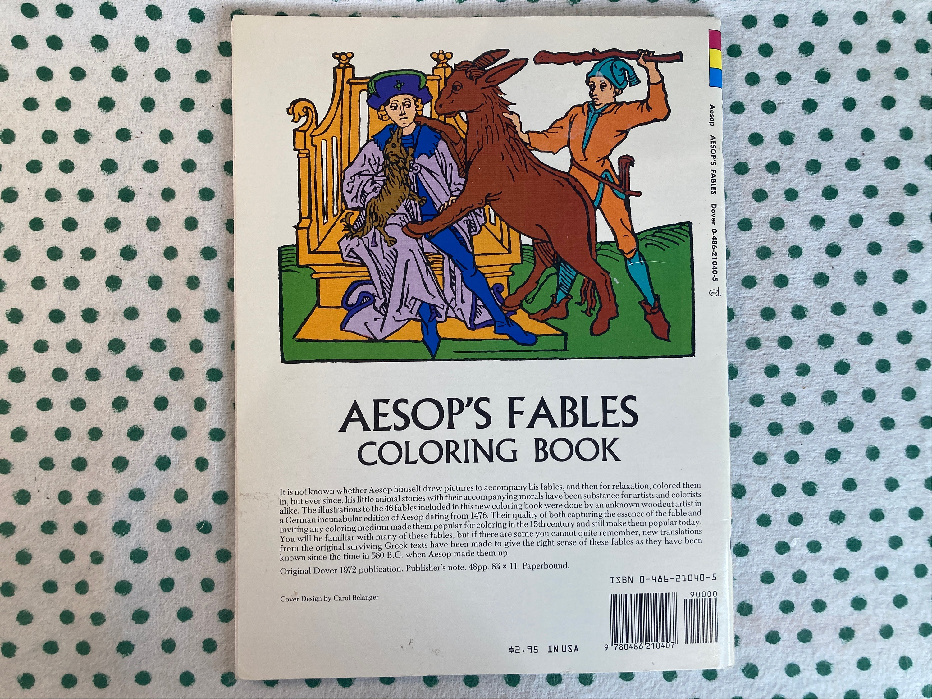 Aesops Fables Coloring Book Vintage Softcover - Etsy