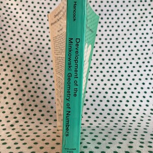 Development of the Minkowski Geometry of Numbers Vol 2 by Harris ...