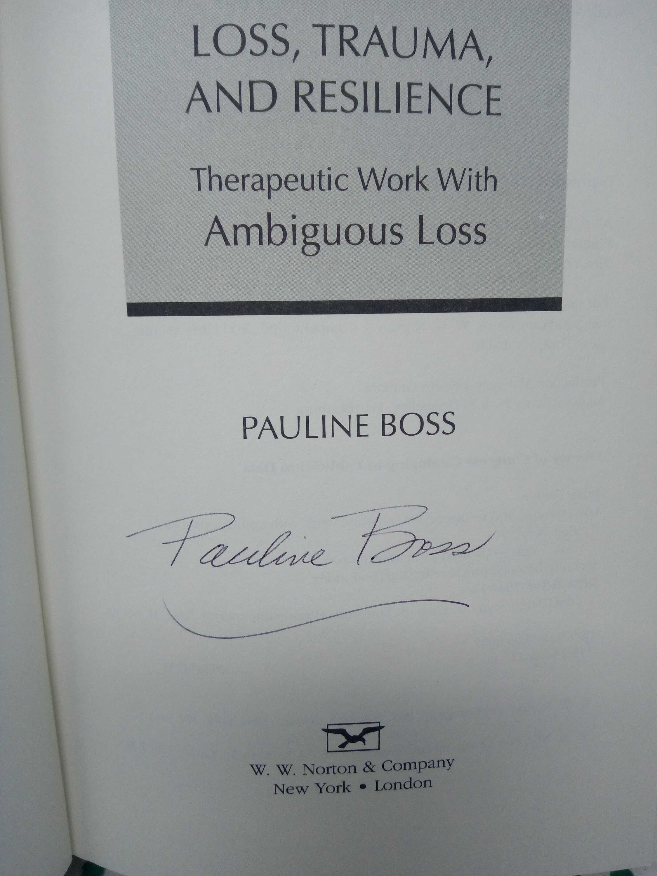 SIGNED Loss, Trauma, and Resilience Therapeutic Work With Ambiguous ...