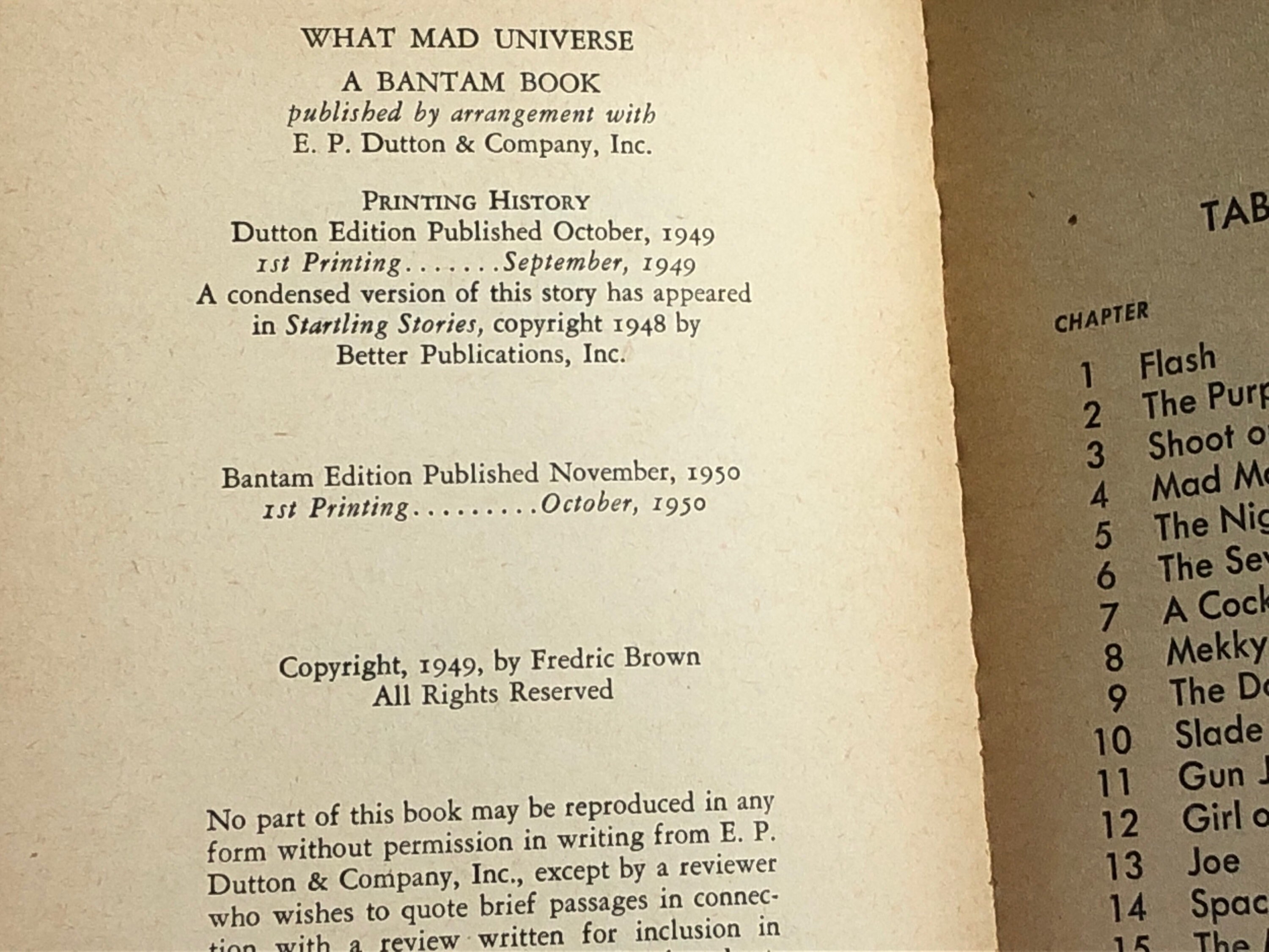 What Mad Universe by Fredric Brown a Bantam Book 1950 - Etsy