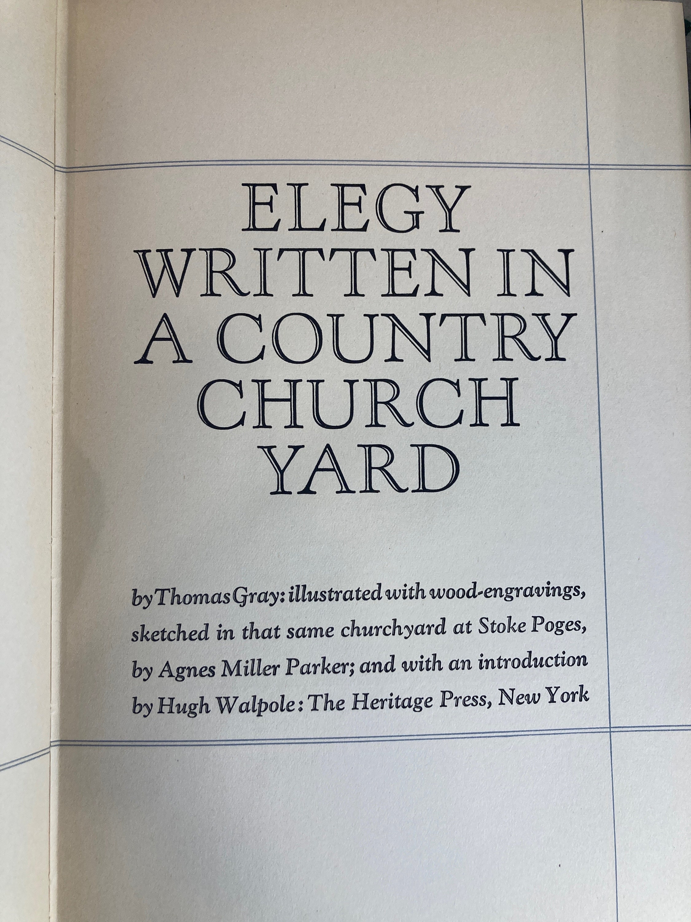 Elegy Written in a Country Church Yard by Thomas Gray Vintage Hardcover ...