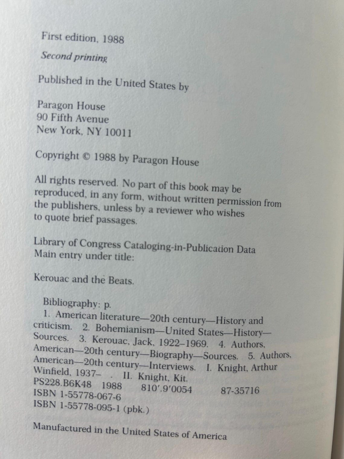 Kerouac and the Beats a Primary Sourcebook Edited by Arthur and Kit ...