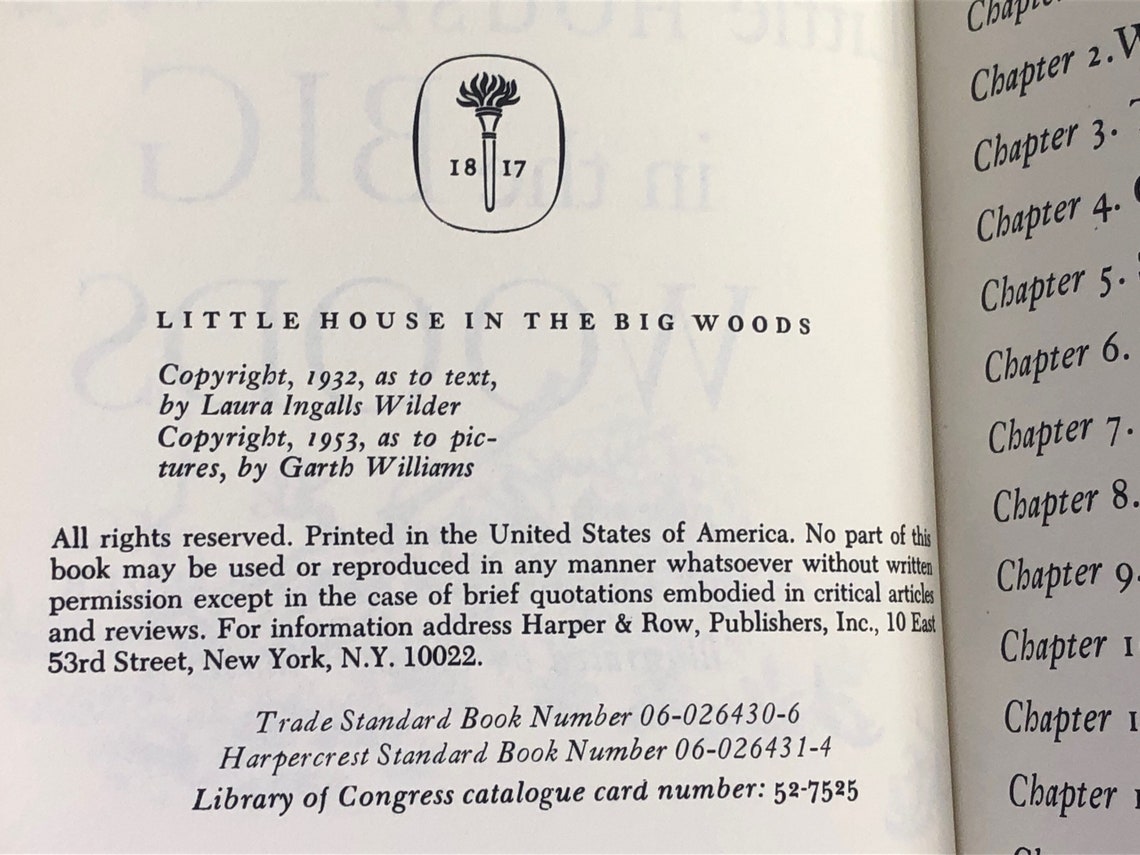 Little House in the Big Woods by Laura Ingalls Wilder Hardcover - Etsy