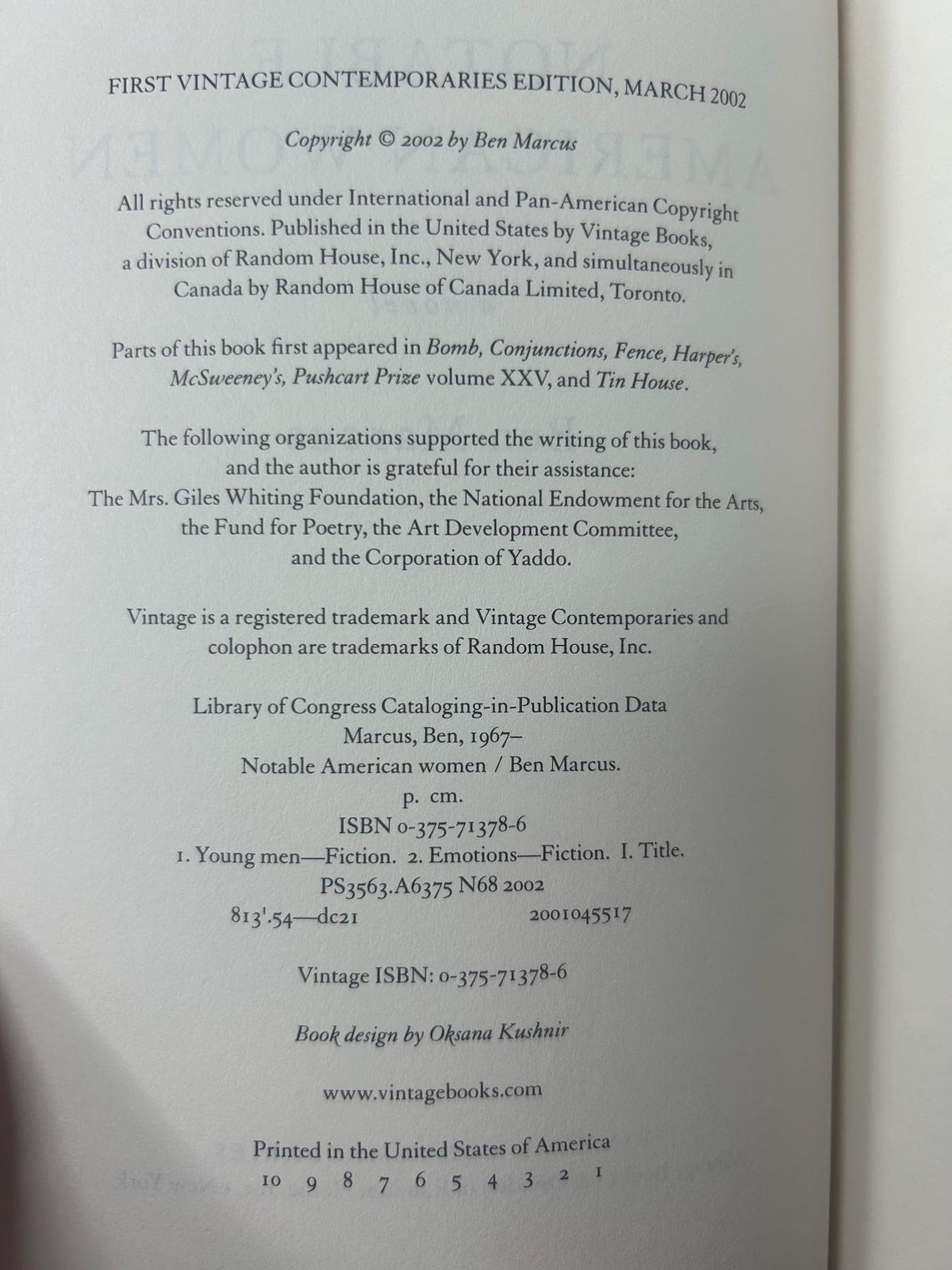 Notable American Women by Ben Marcus Softcover - Etsy