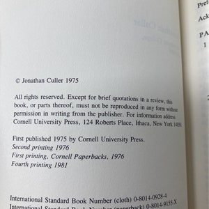 Structuralist Poetics: Structuralism, Linguistics, and the Study of ...