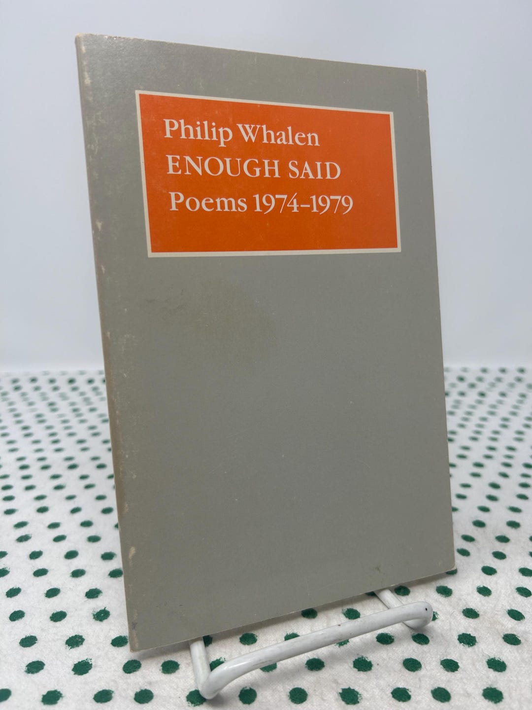 Philip Whalen ENOUGH SAID Poems 1974-1979 Vintage Softcover - Etsy