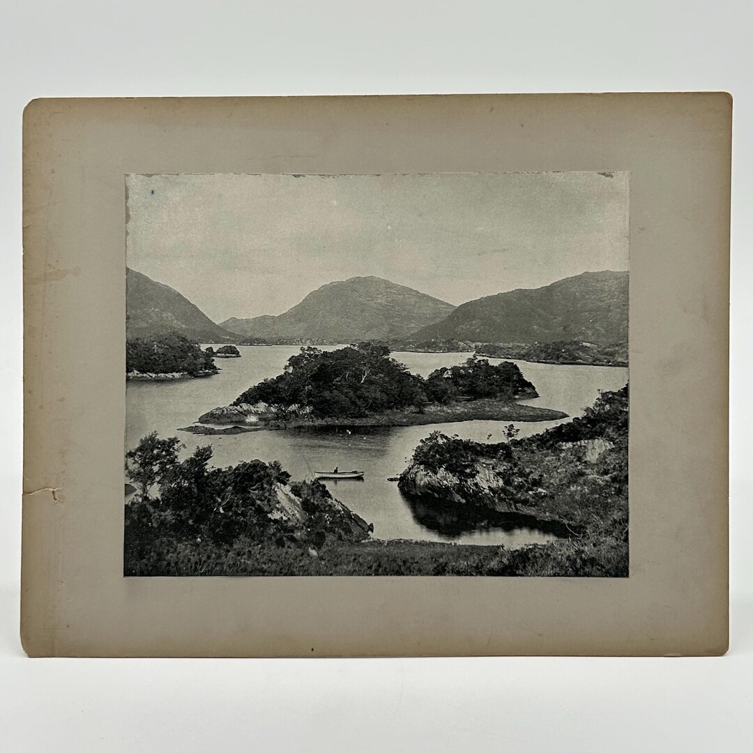 Lakes of Killarney Vintage Book Page Black and White Photograph Mounted ...
