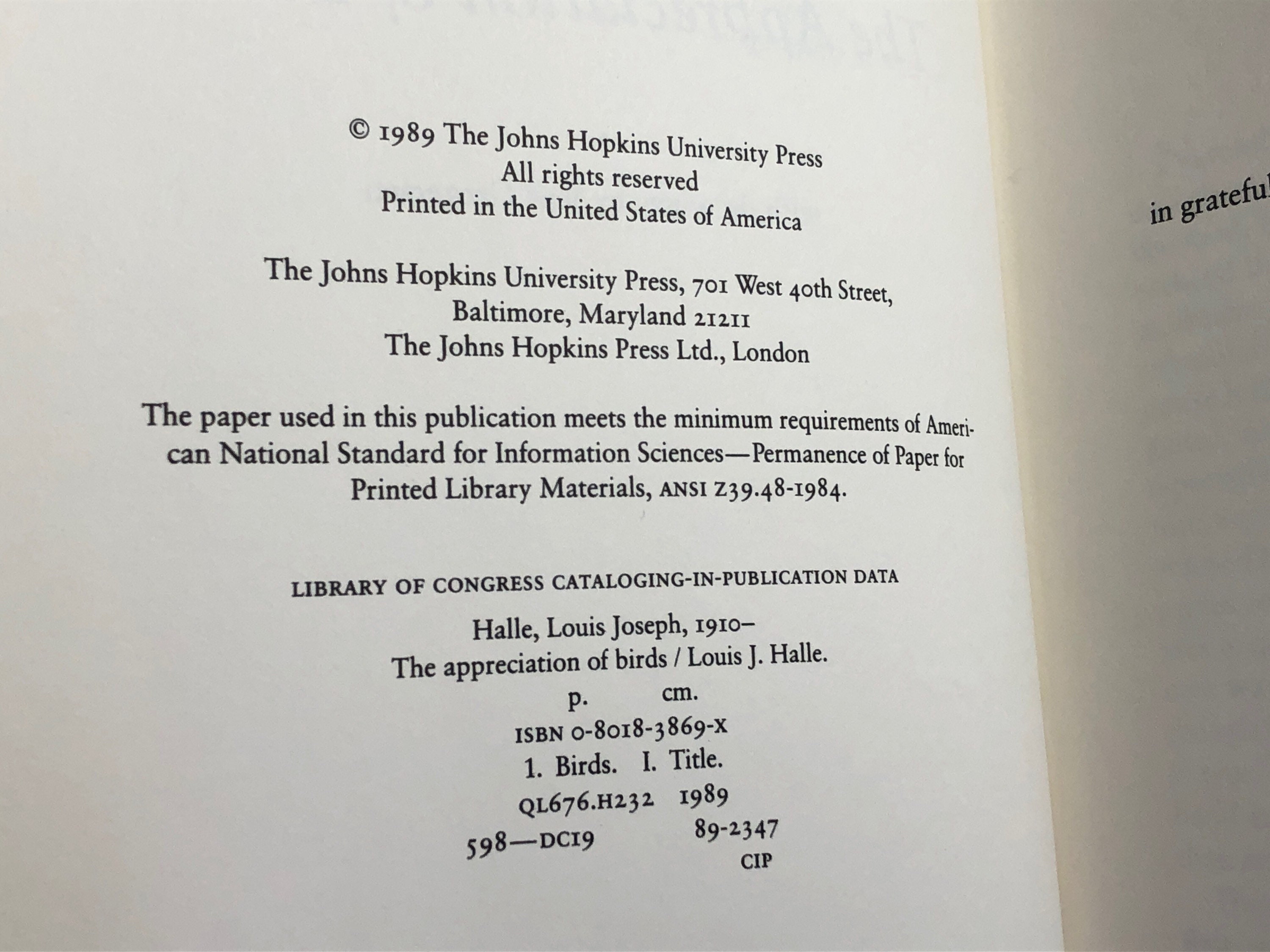 The Appreciation of Birds by Louis J. Halle Hardcover - Etsy