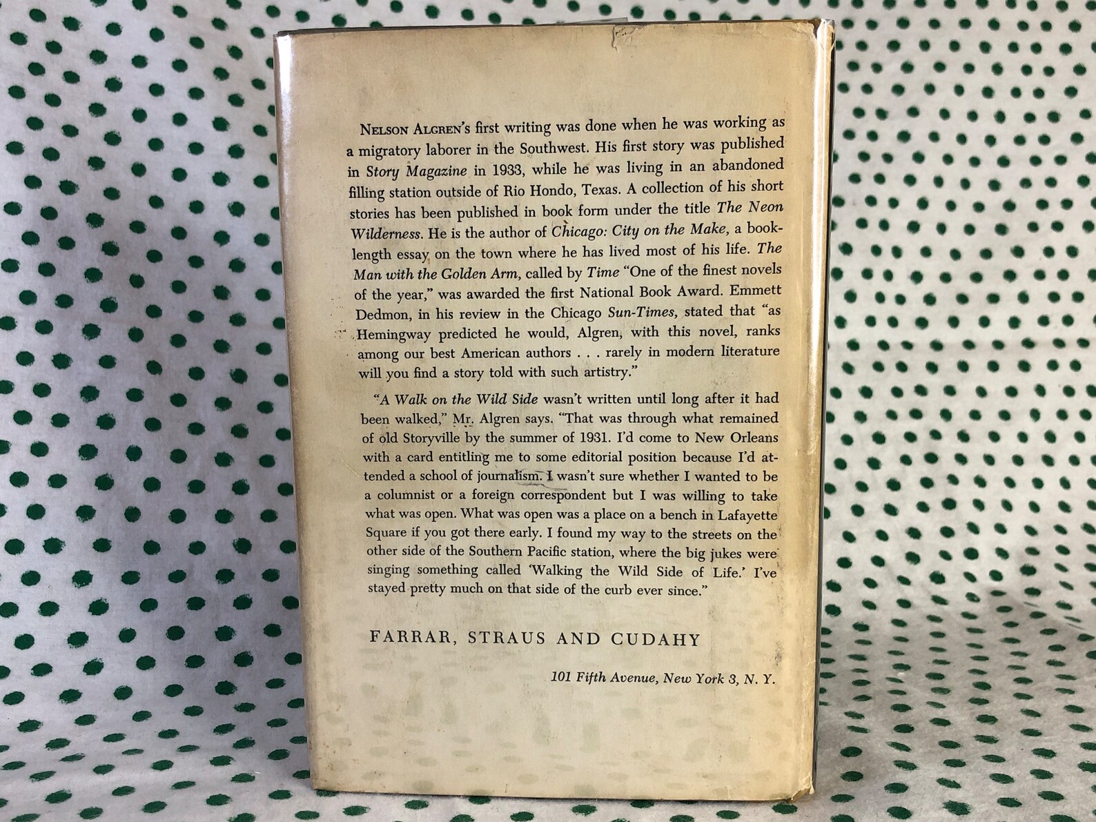 A Walk on the Wild Side by Nelson Algren -hardcover 1956 - Etsy