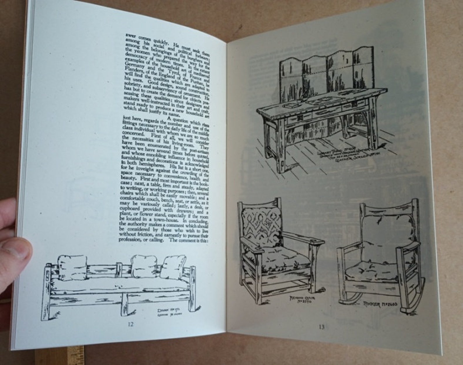 Chips From Workshop of Gustave Stickley 1901 Wood Leather Handmade ...