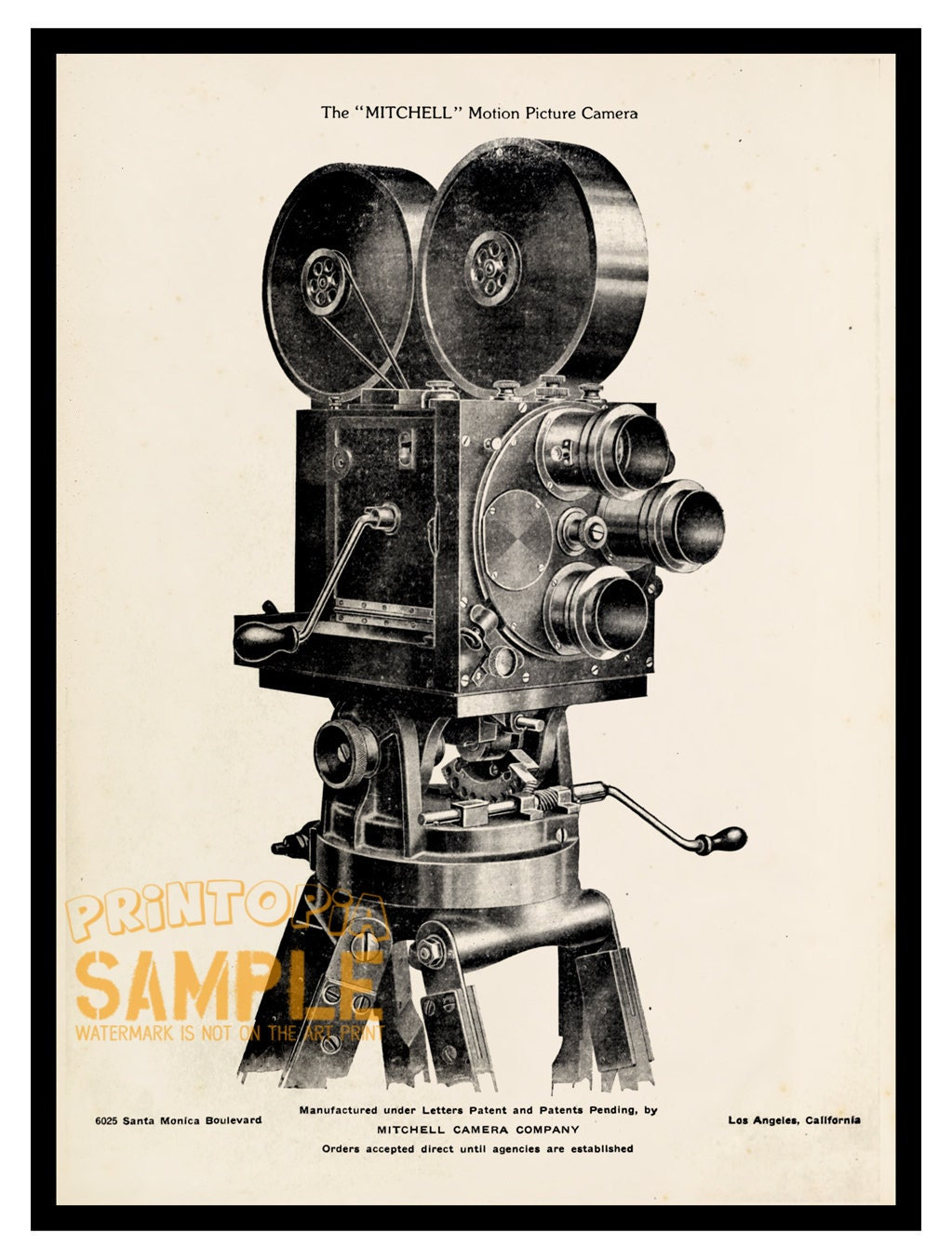 The mitchell Motion Picture Camera Company 1922 Quality Art Print Film ...