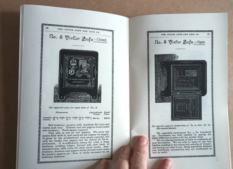 Victor Safe + Lock Co (1888) Sales Catalog W 1910 Supplement. Cast Iron ...