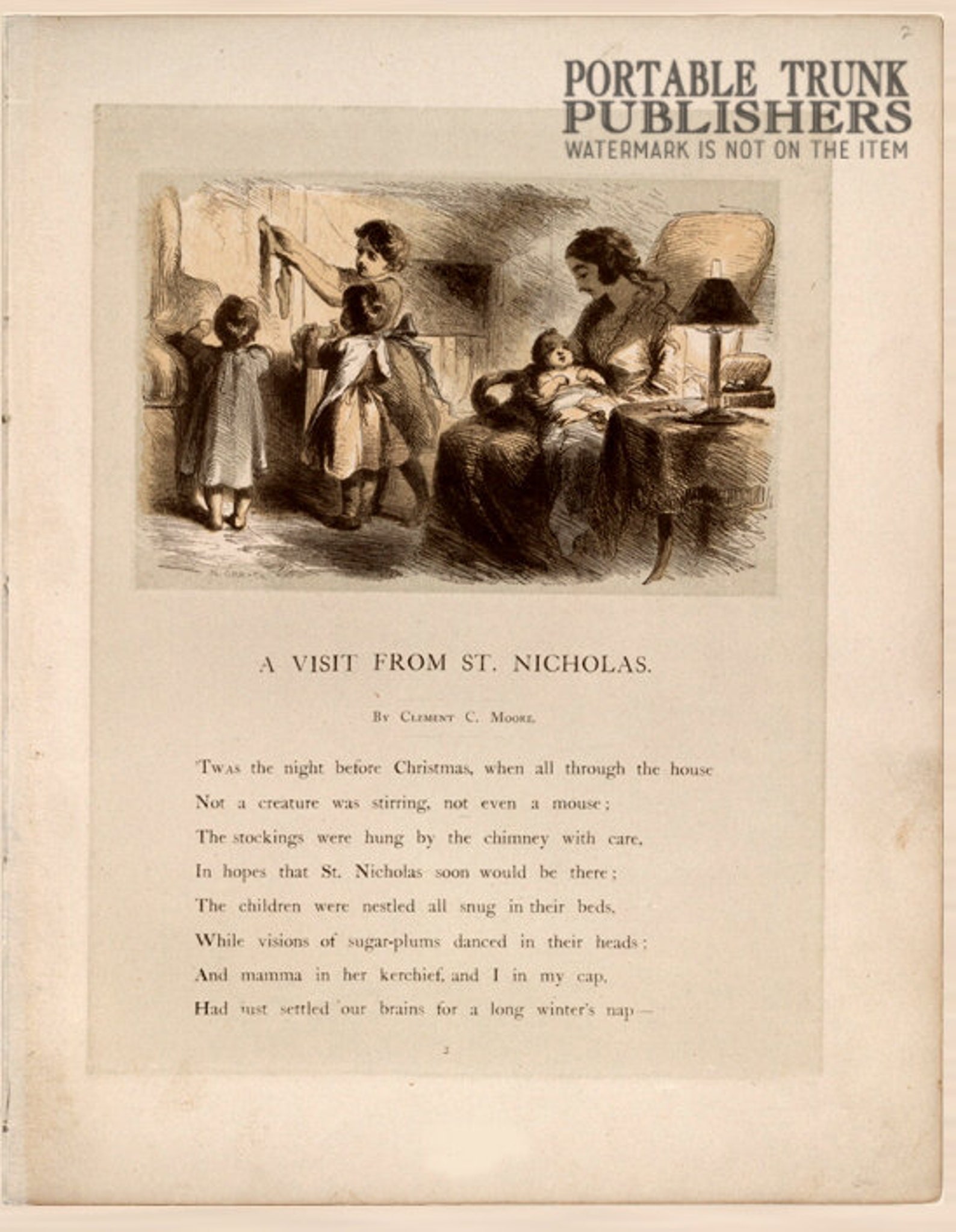 Clement C Moore (1862) A Visit From Saint Nicholas Aka T'was the Night ...