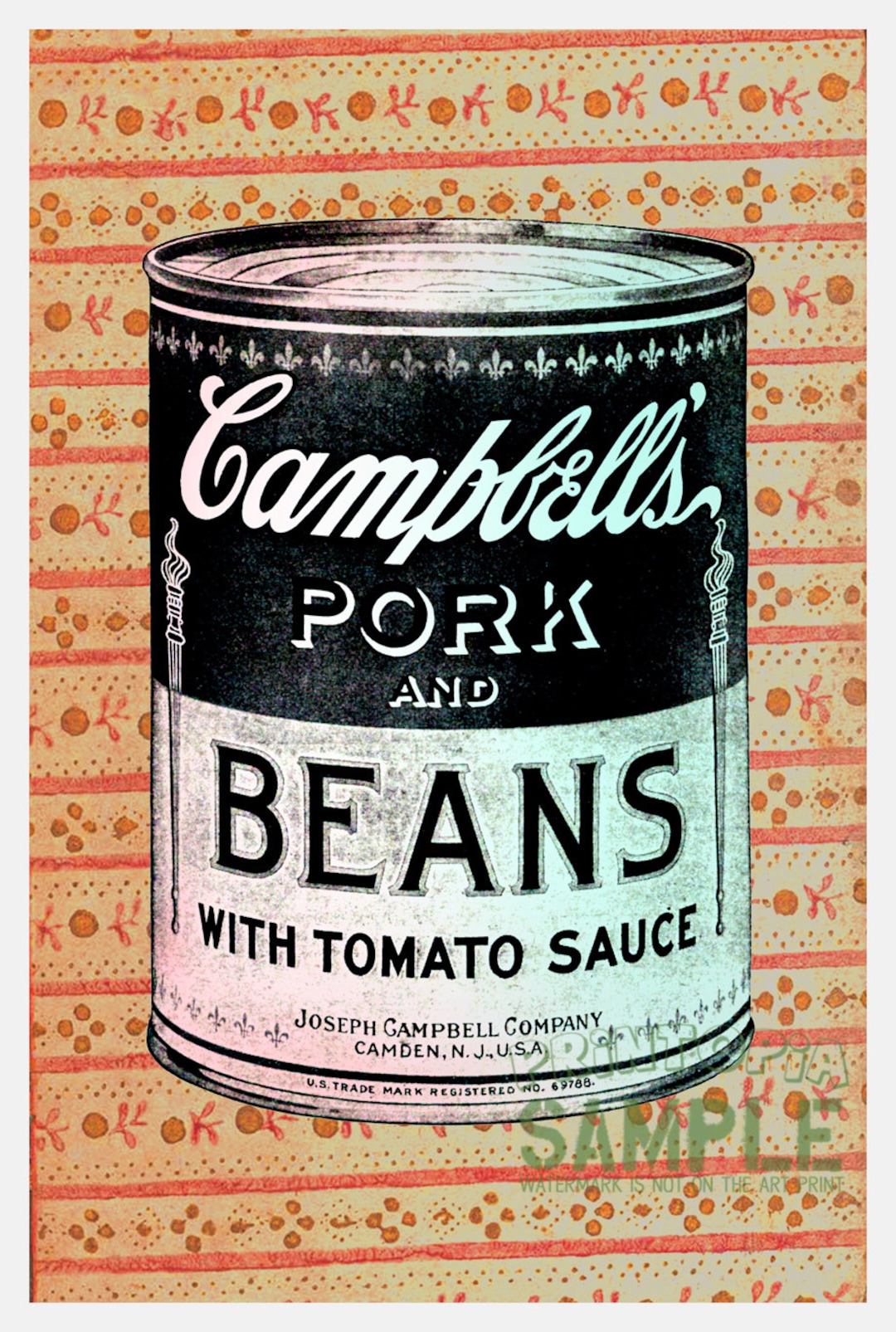 Life is a Can of Pork and Beans, an Ode to Warhol (1921) Campbell's Ad Can * Quality Art Print ...