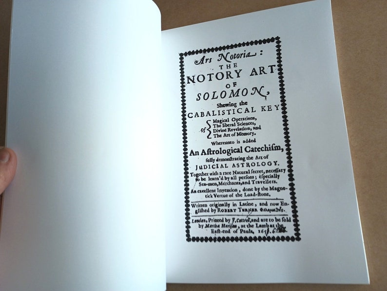 Ars Notoria, Notory Art of Solomon or Shweing the Cabalistical Key of ...