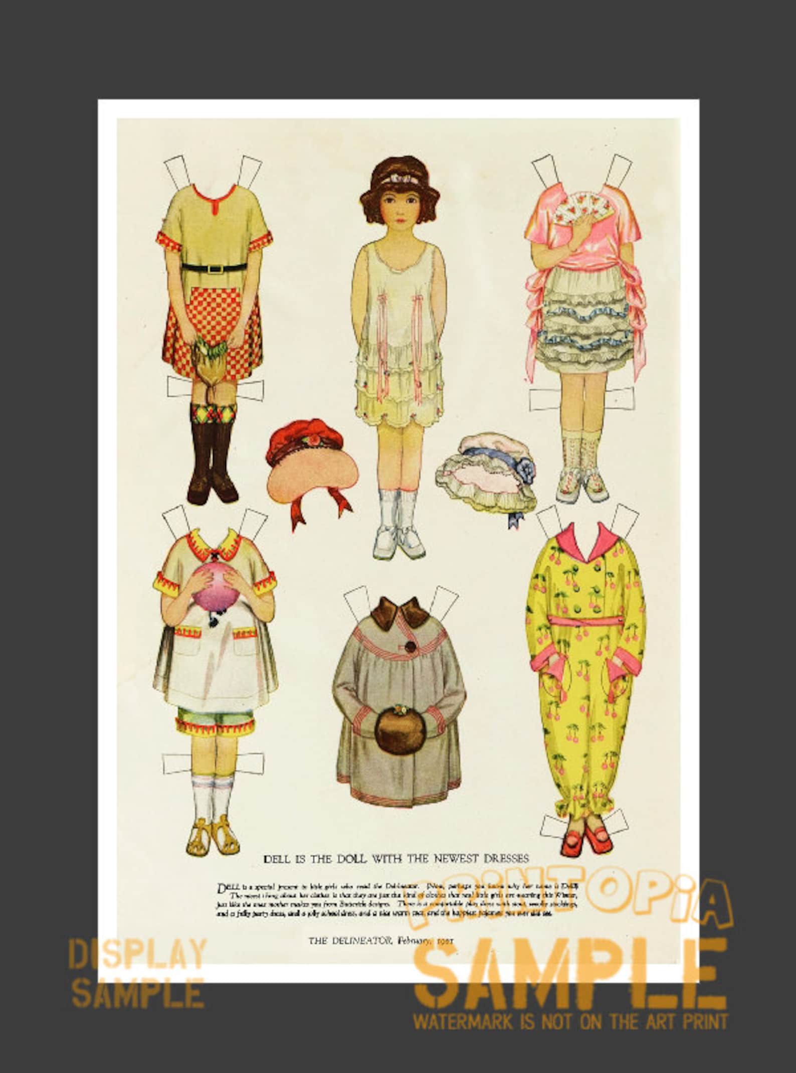 Dell Paper Doll W BUTTERICK (1921) Most Fashionable Dress Patterns ...