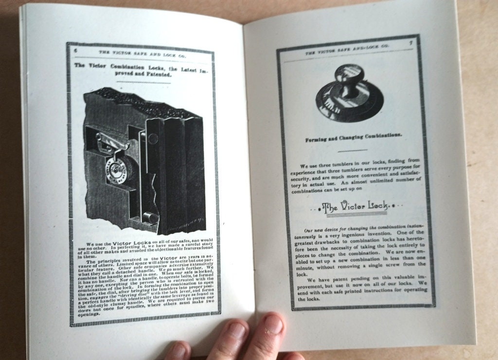 Victor Safe + Lock Co (1888) Sales Catalog W 1910 Supplement. Cast Iron ...