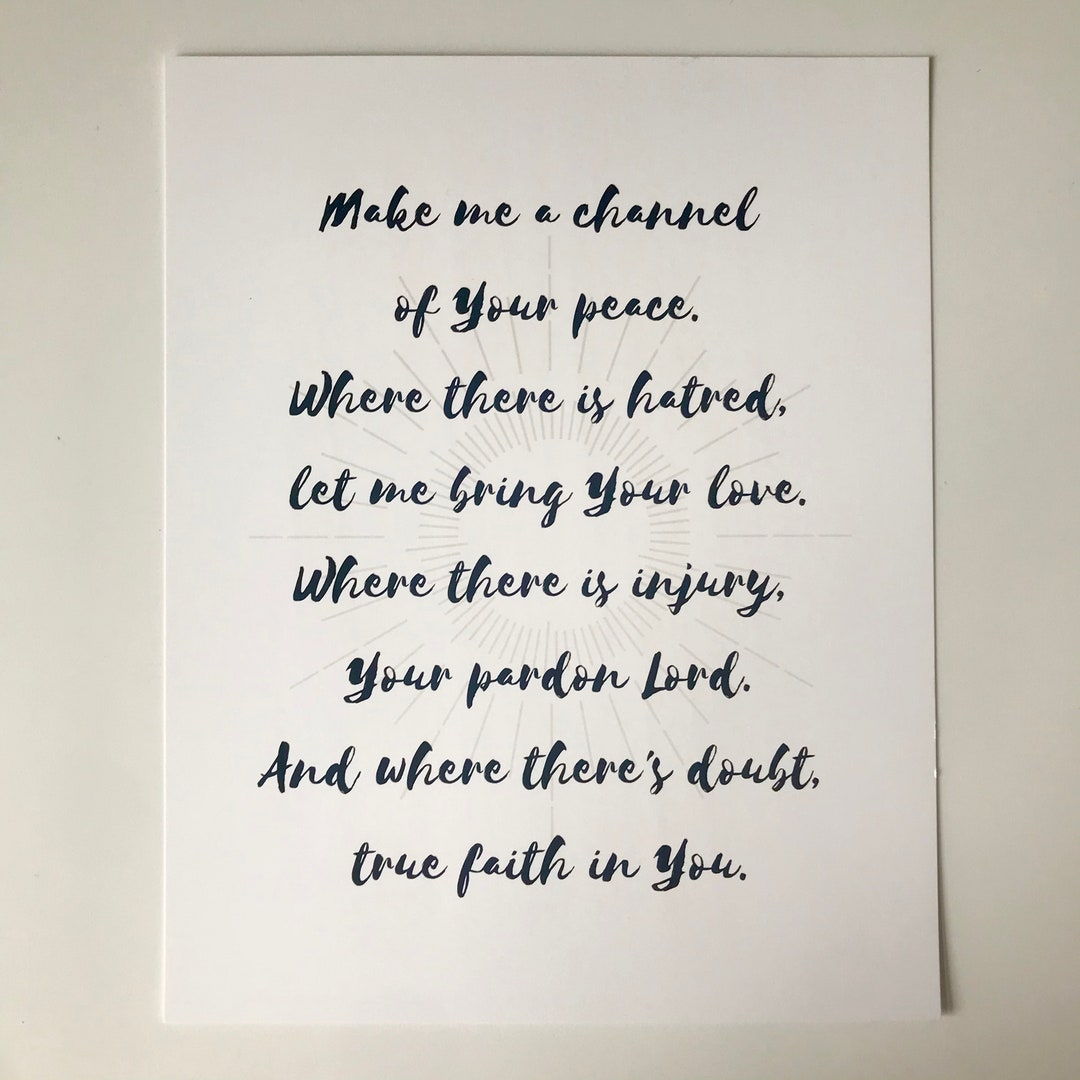 Make Me a Channel of Your Peace Song Lyrics 8x10 Print, Prayer of St ...