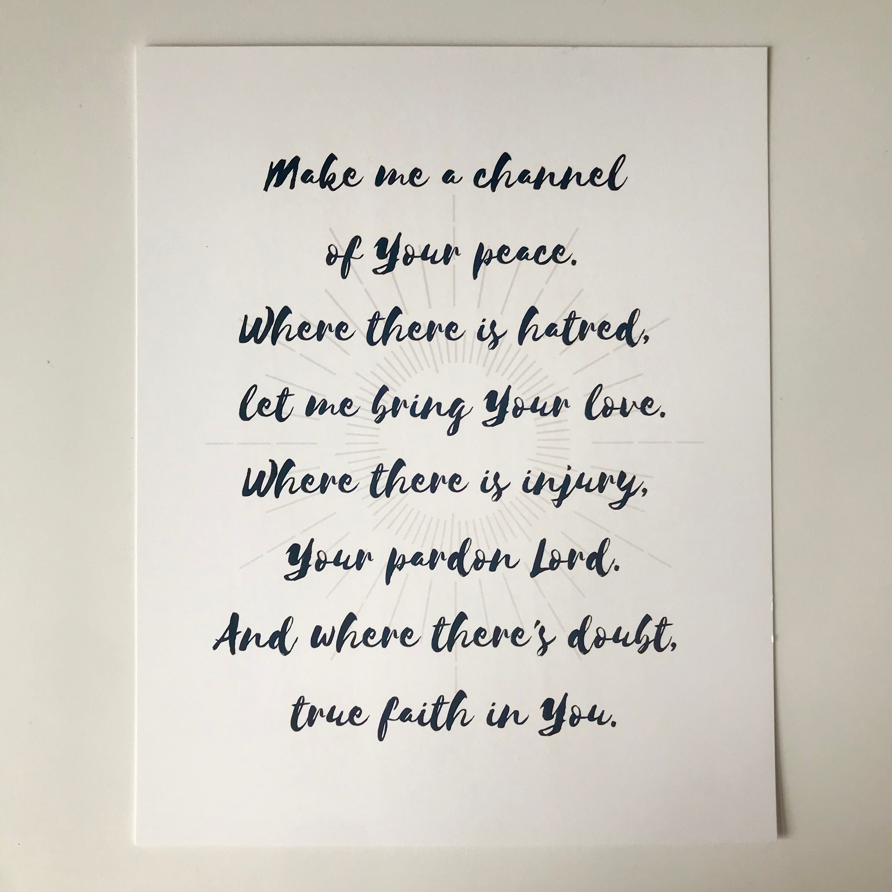 Make Me a Channel of Your Peace Song Lyrics 8x10 Print, Prayer of St ...