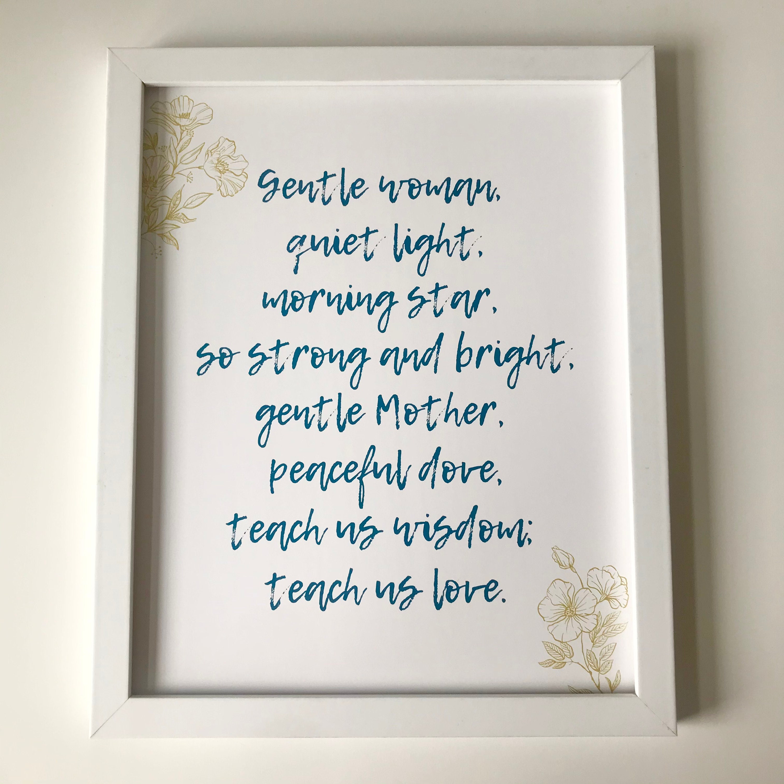 Gentle Woman Song Lyrics 8x10 Art Print Catholic Print | Etsy