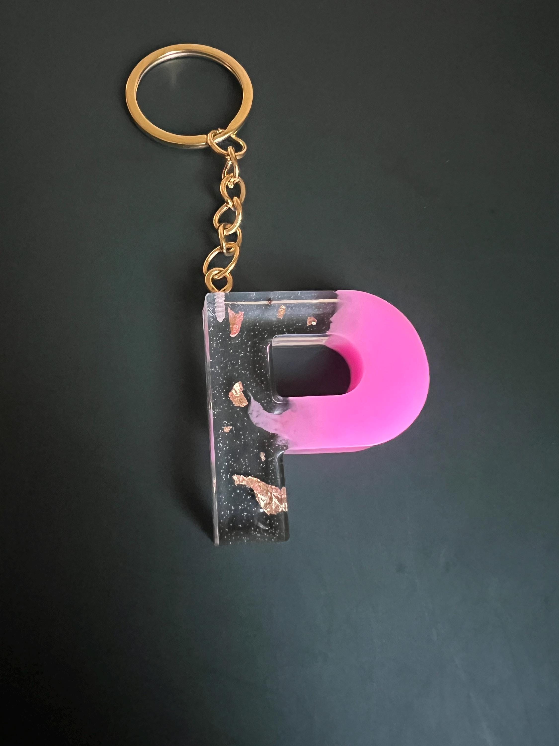 Resin Custom Initial Keychain - Etsy