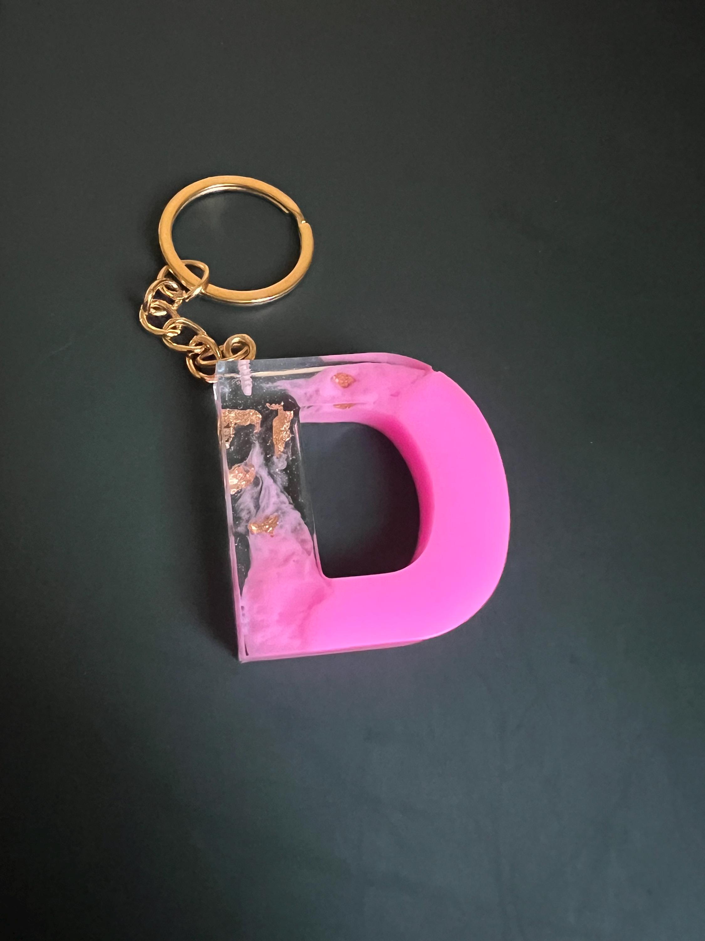 Resin Custom Initial Keychain - Etsy